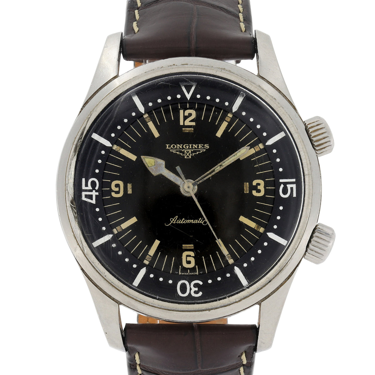 Longines Super Compressor 7150-2 Legend Vintage Diver c. 1964 Steel 42 ...